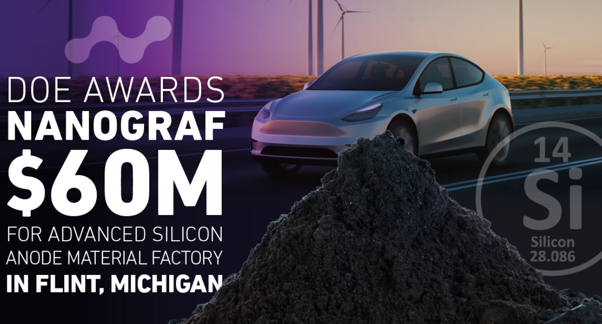 NanoGraf awarded $60M from DOE to build silicon anode materials in ...